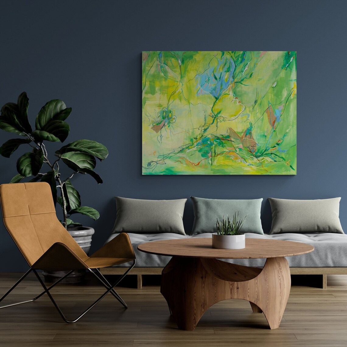 Green Abstract Canvas Abstract Large Wall Décor Wall Decor - Etsy