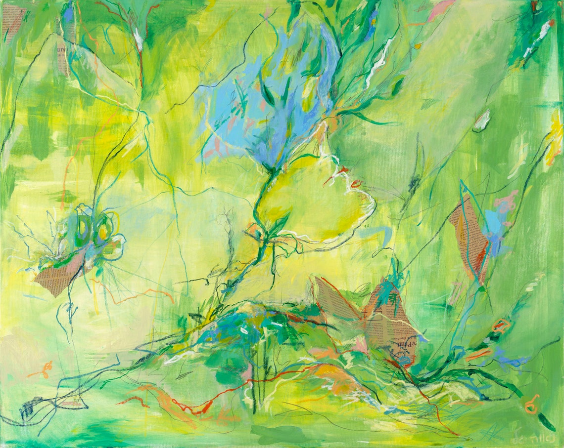 Green Abstract Canvas Abstract Large Wall Décor Wall Decor - Etsy