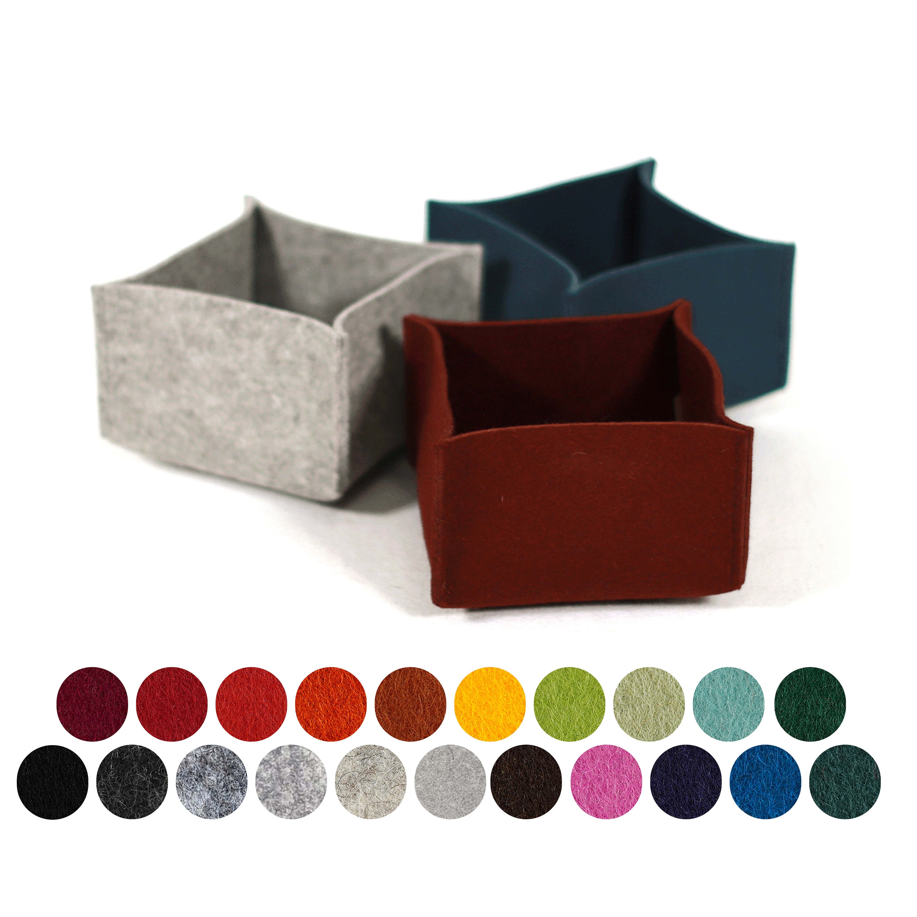 Korb aus Filz, aus 100% 3 mm starken Wollfilz - Etsy.de