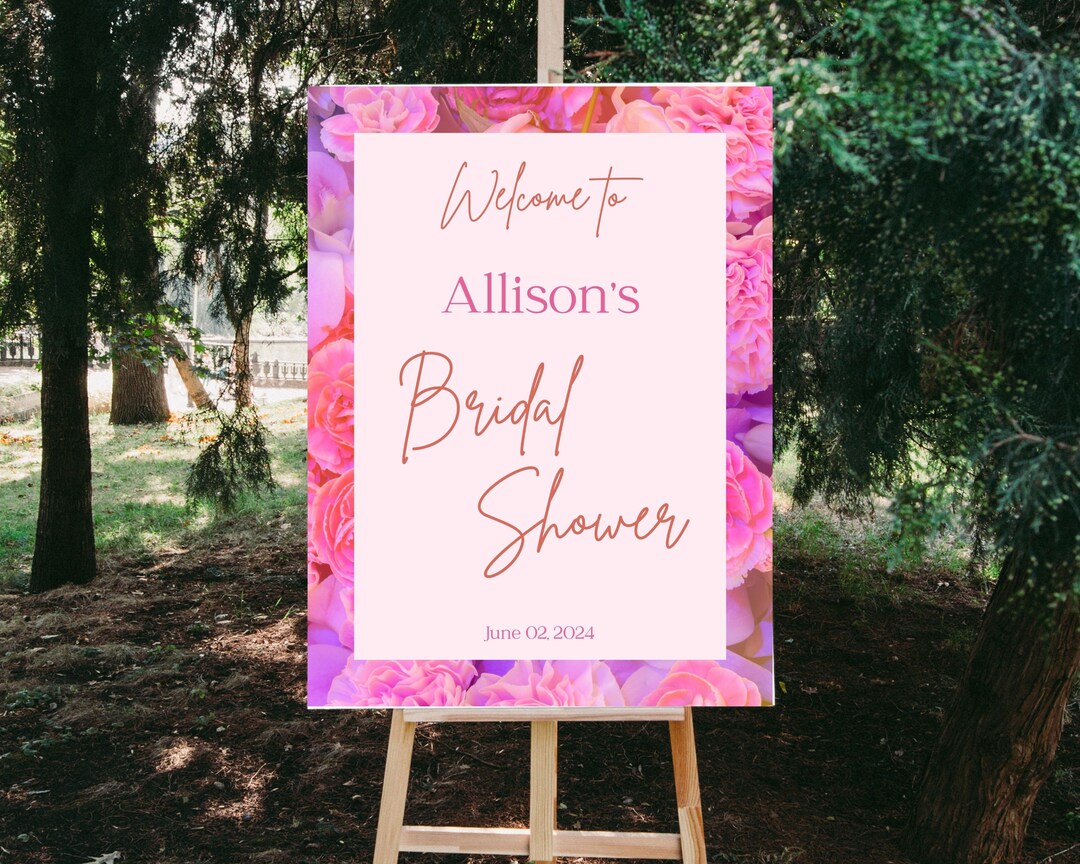 Pink and Purple Roses Wedding Sign, Pink Wedding Banner, Purple Wedding ...