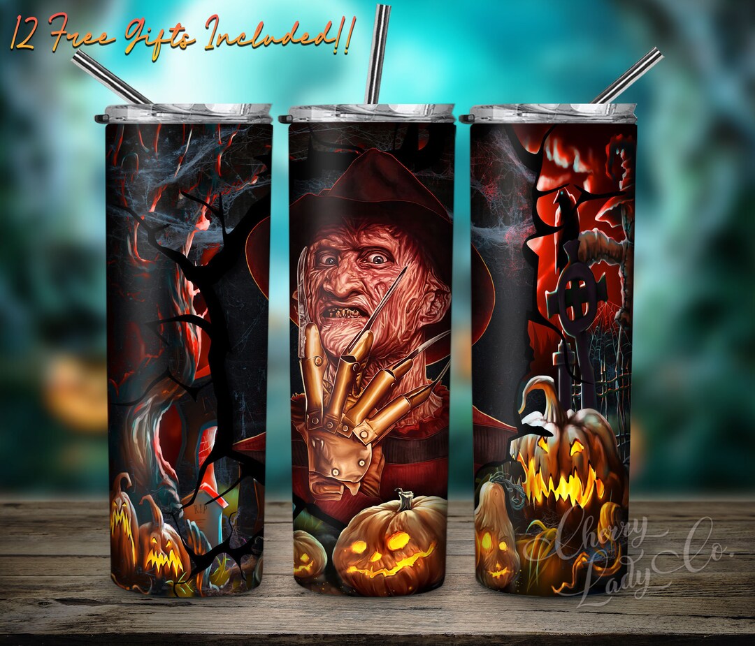 Horror Characters 20 Oz Skinny Tumbler Wrap Png Sublimation - Etsy
