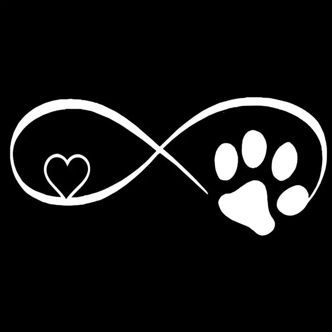 Infinity Dog Paw Heart Decal Sticker - Etsy