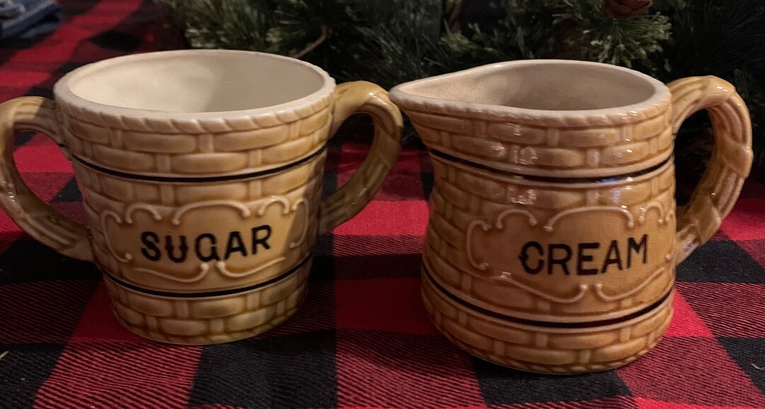 Vintage Cream & Sugar Rope Set - Etsy