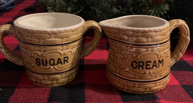 Vintage Cream & Sugar Rope Set - Etsy
