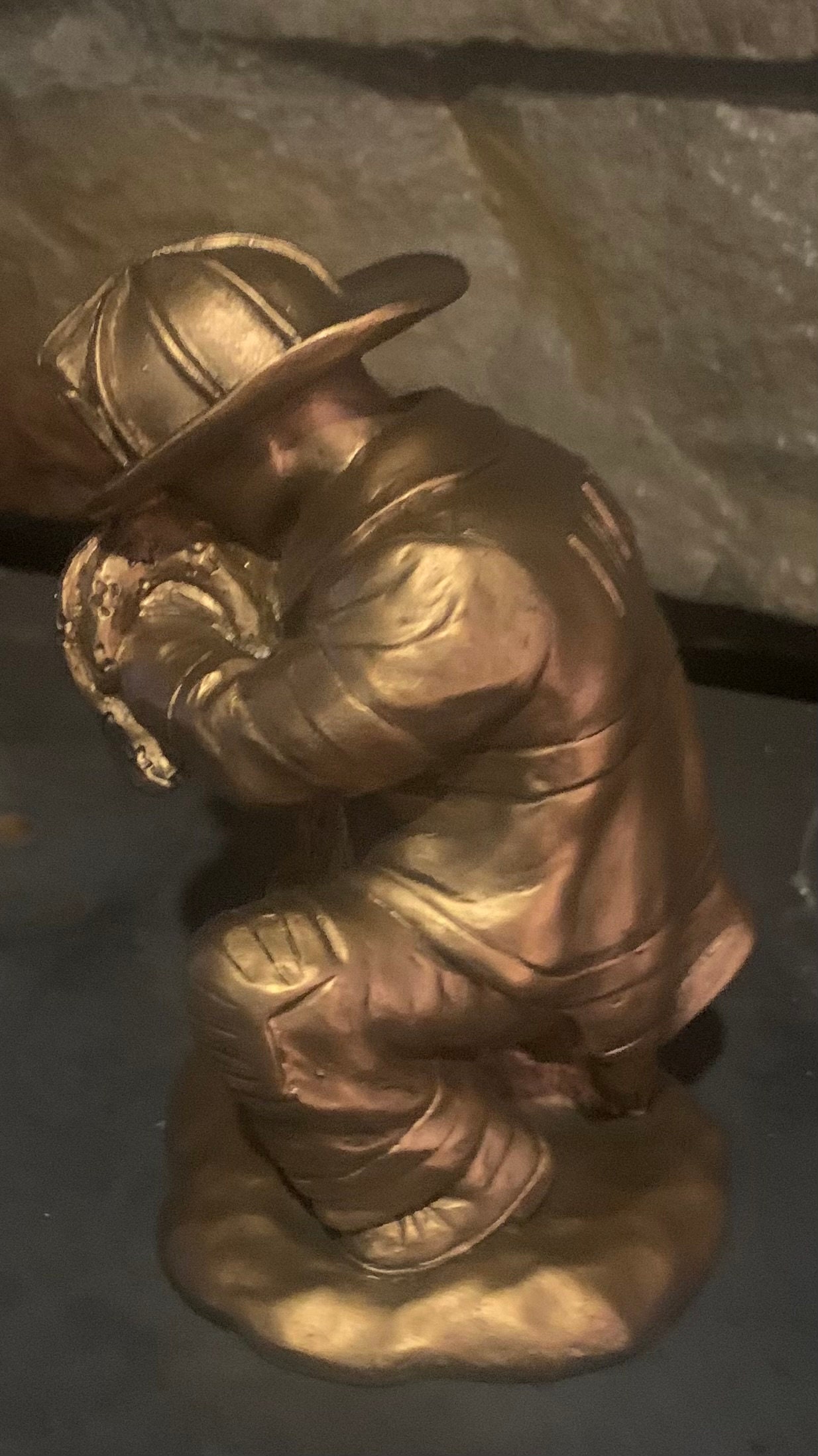 Bronze Statue NYFD Firefighter Kneeling, 911 Memorabilia, Collectible ...