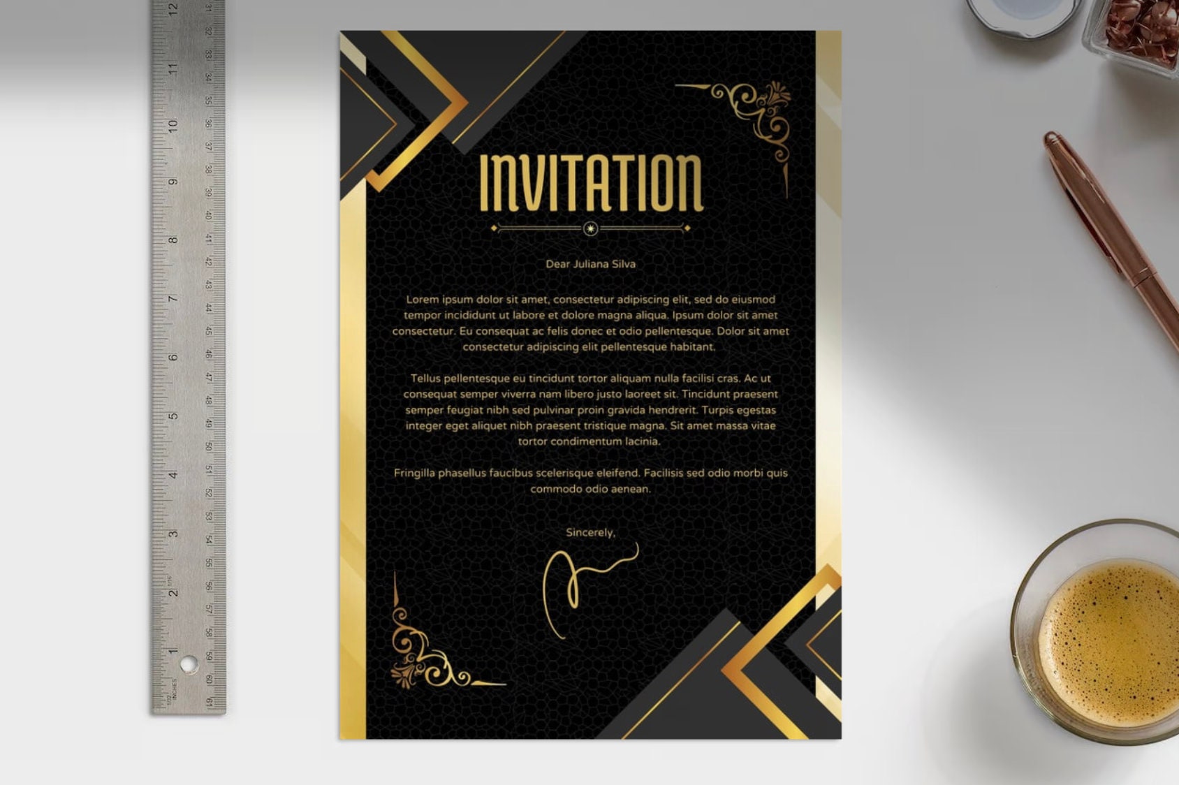 Luxurious Invitation Template – Easy to Personalize & Print - Etsy