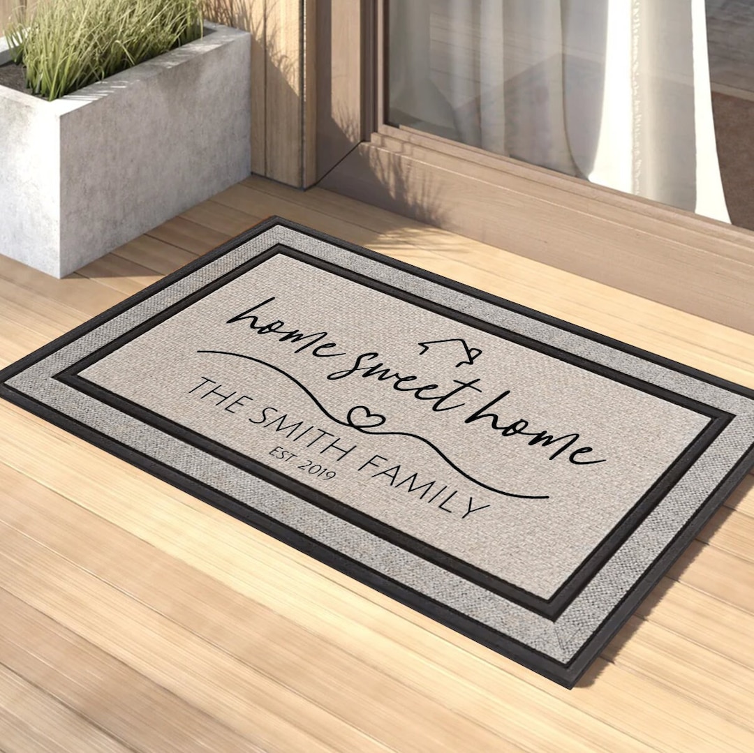 Personalized Family Name Doormat — A Thoughtful Housewarming or Wedding ...