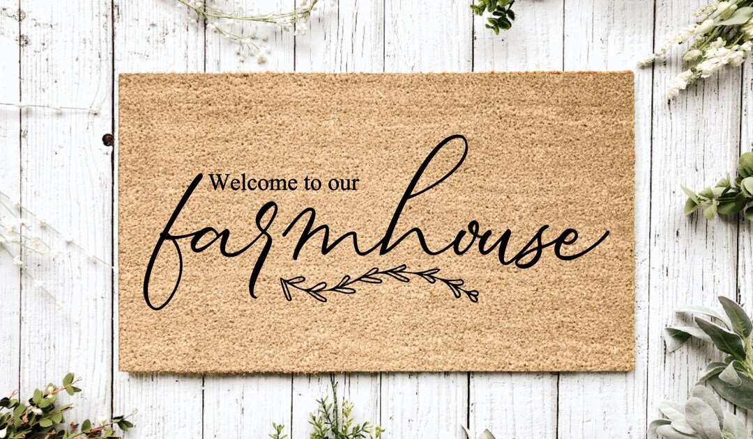 Personalized Farmhouse Doormat - Custom Family Name, Housewarming Gift ...