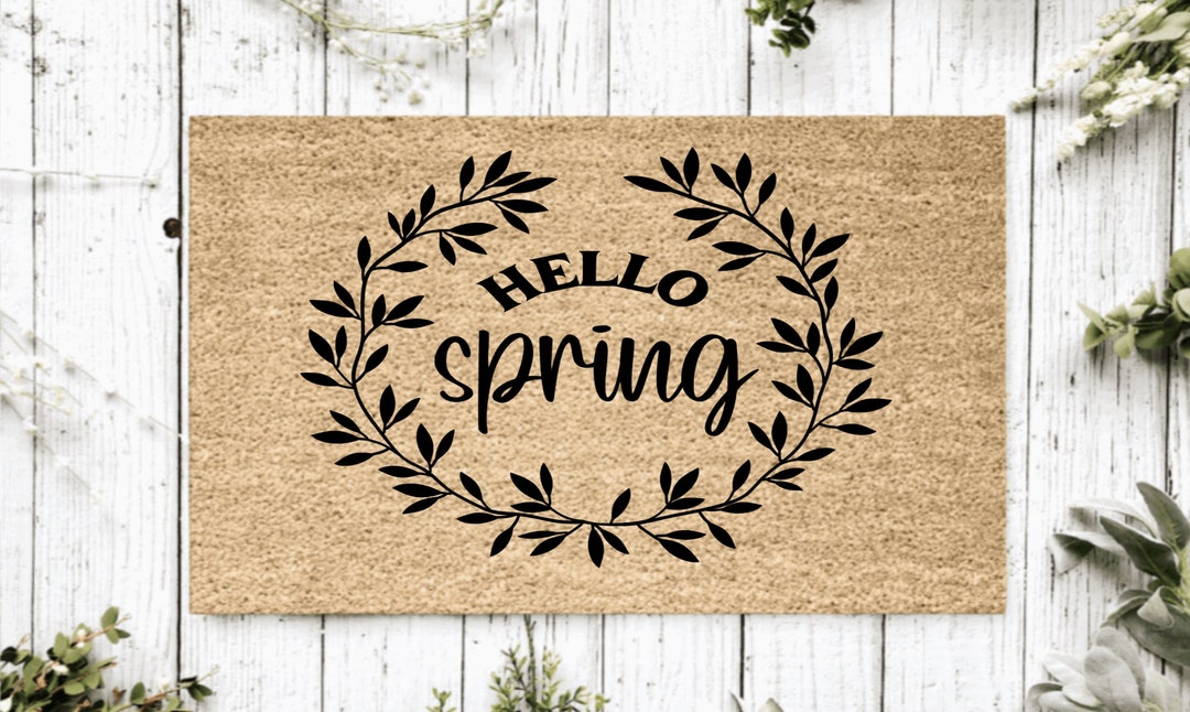 Hello Spring Doormat / Housewarming Gift / Family Name Doormat ...