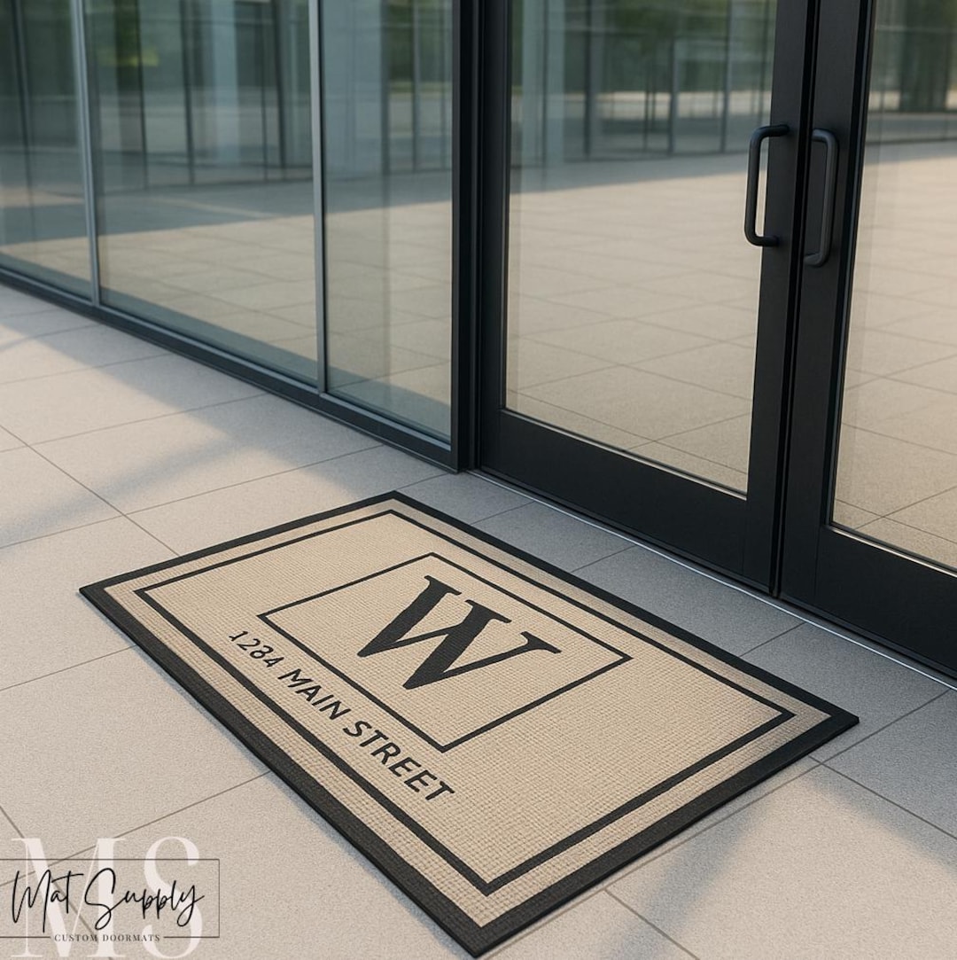 Custom Business Logo Door Mat - Your Text Here - Personalized Doormat ...