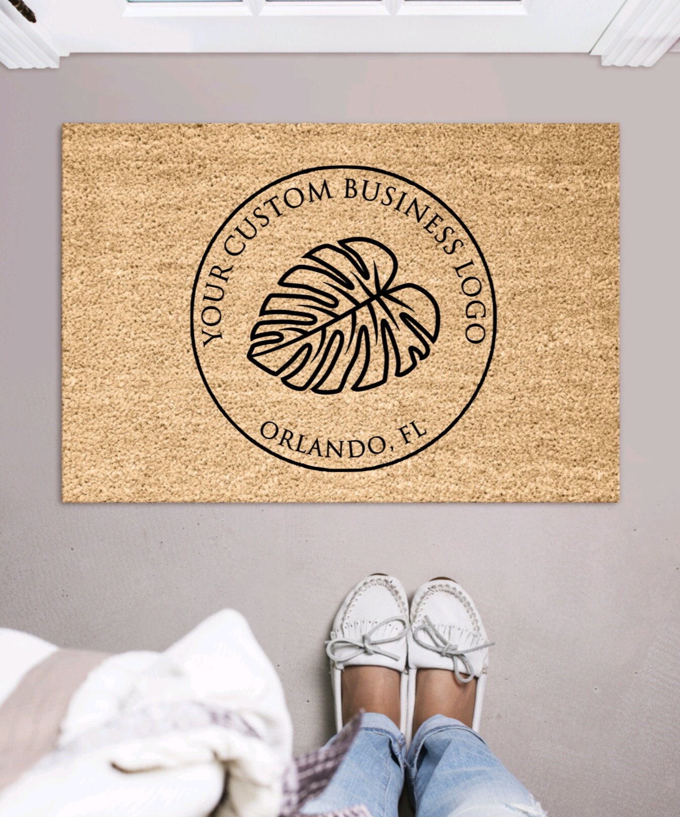 Custom Business Logo Door Mat - Your Text Here - Personalized Doormat ...