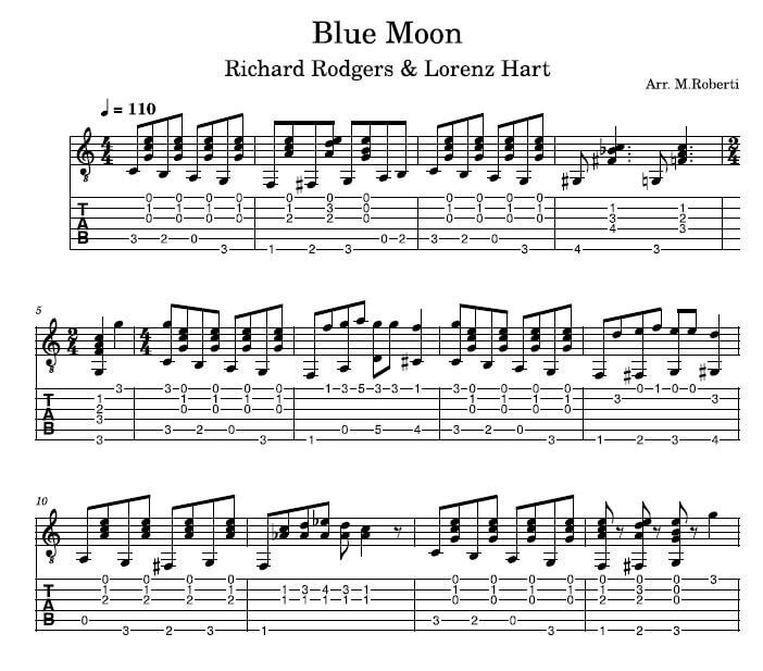 Blue Moon Guitar Chords