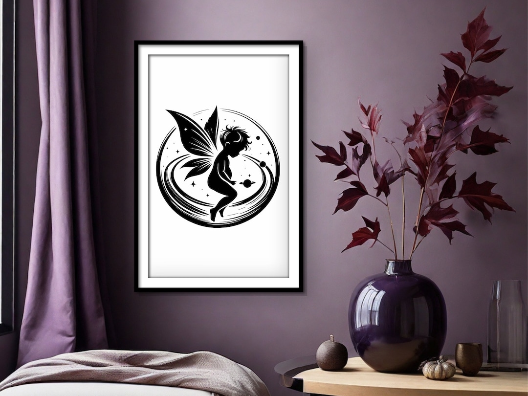 Magical Boy Fairy in Space Printable Wall Art, Little Prince and ...