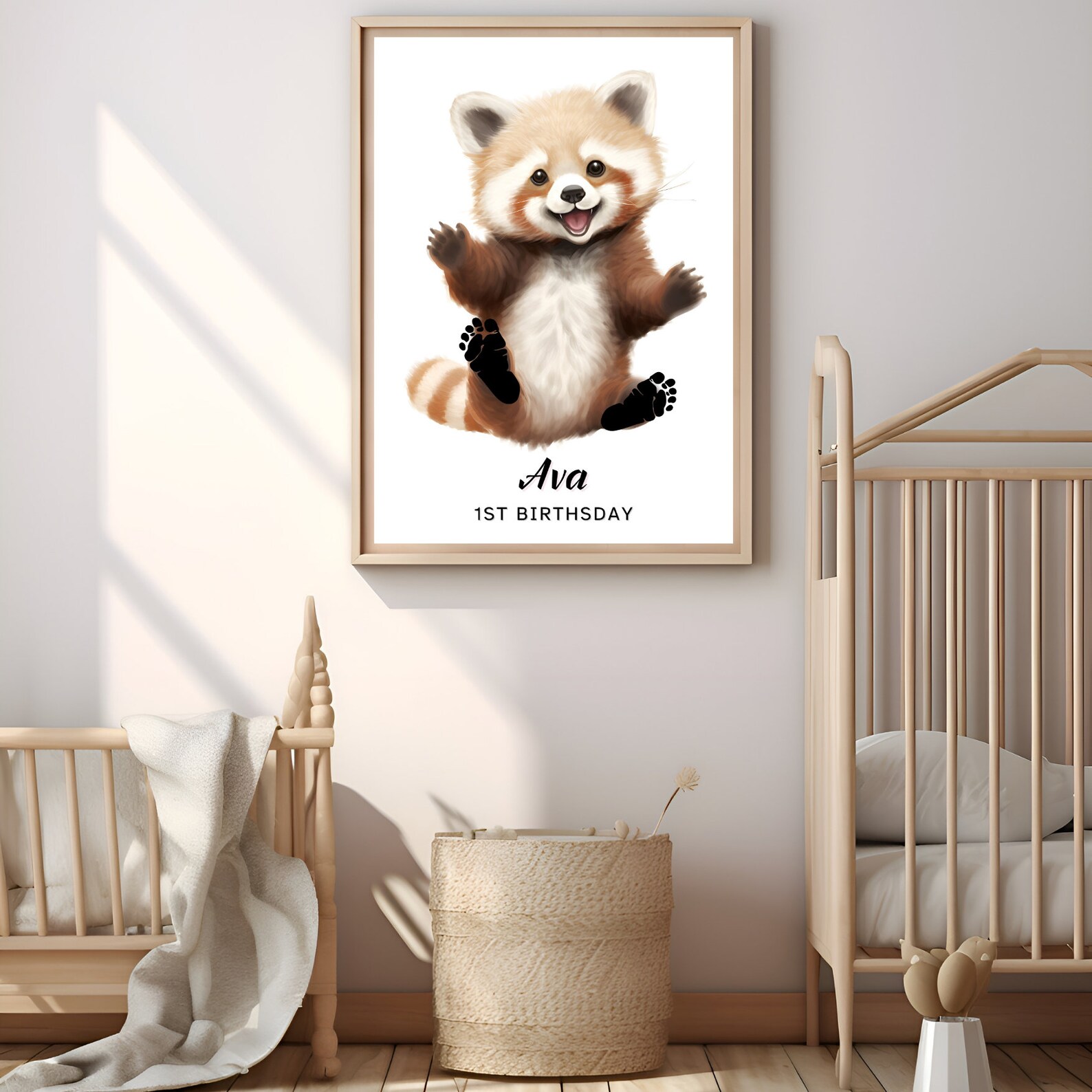 Red Panda Footprint Poster Personalized Nursery Wall Art - Etsy