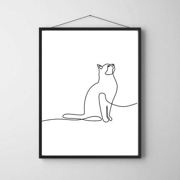 Modern Cat Art - Etsy