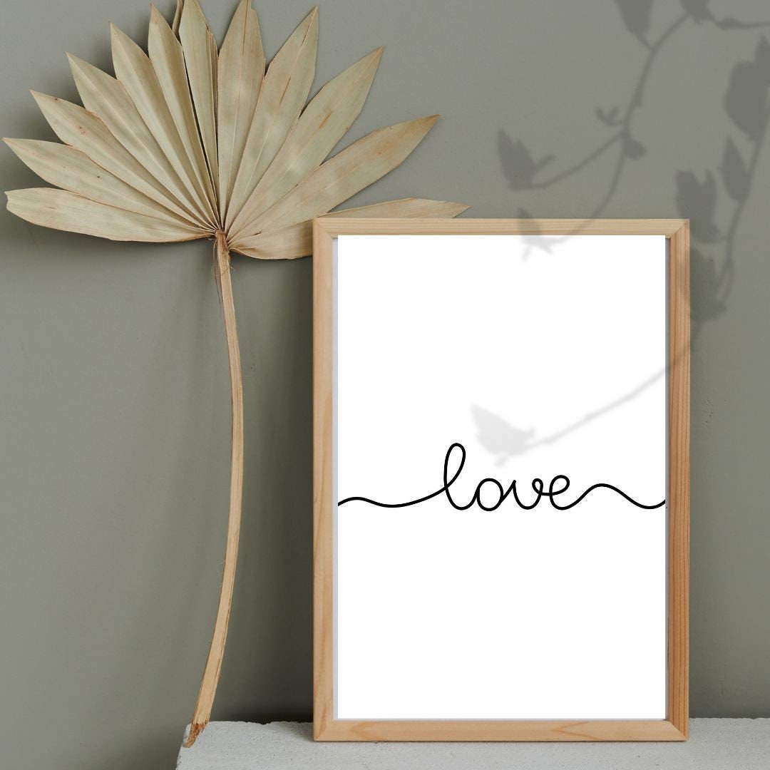 Love One Line Poster, Printable Minimalist Wall Art, Romantic Home ...