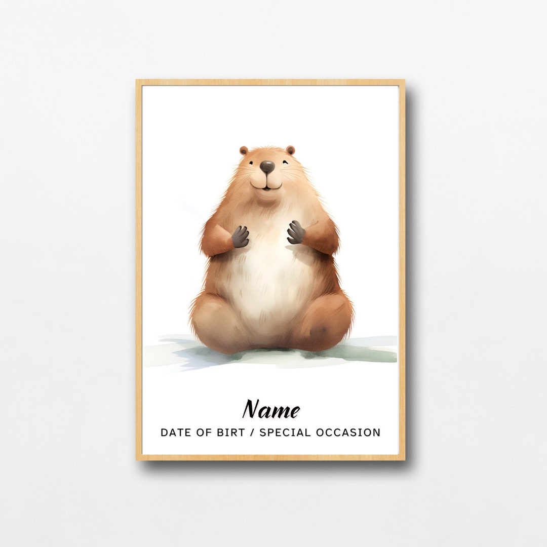 Capybara Footprint Poster Personalized Nursery Wall Art - Etsy