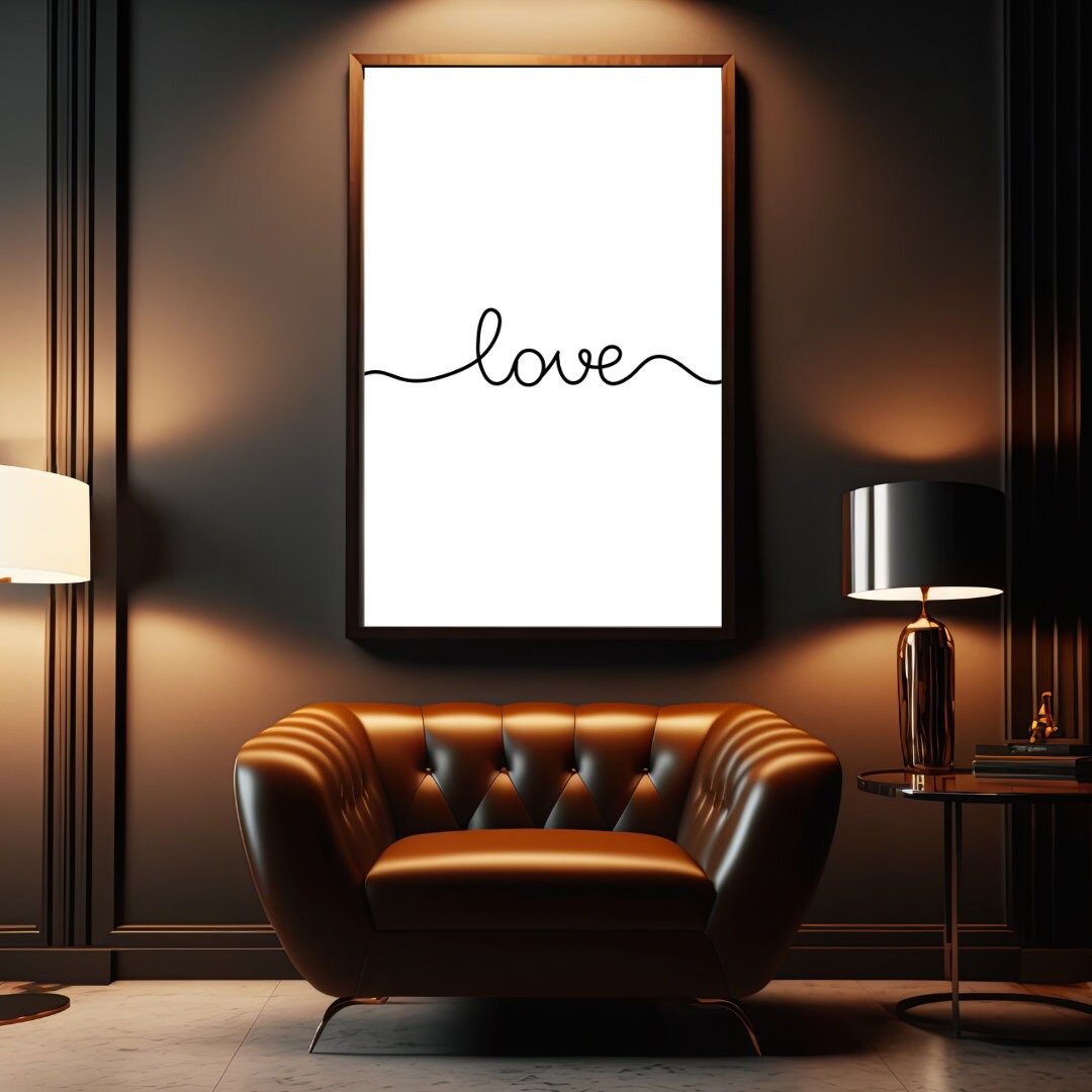 Love One Line Poster Printable Minimalist Wall Art Romantic - Etsy