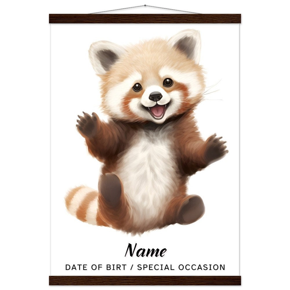 Red Panda Footprint Poster Personalized Nursery Wall Art - Etsy