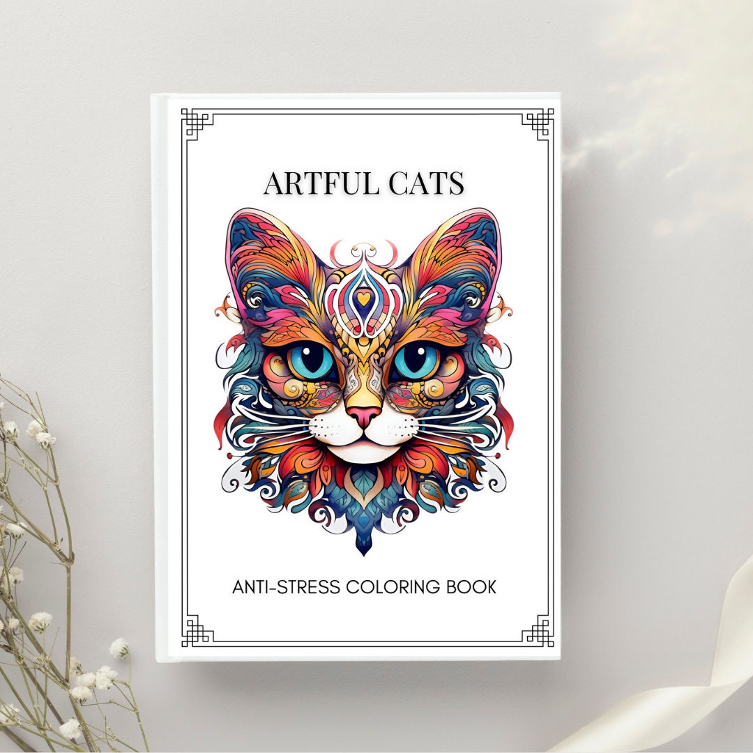 Artful Cats Printable Adult Coloring Book Cats Coloring - Etsy UK