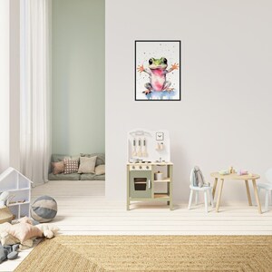 Jumping Joy, Frolicsome Frog Poster, Whimsical Kids Room Decor, Playful ...