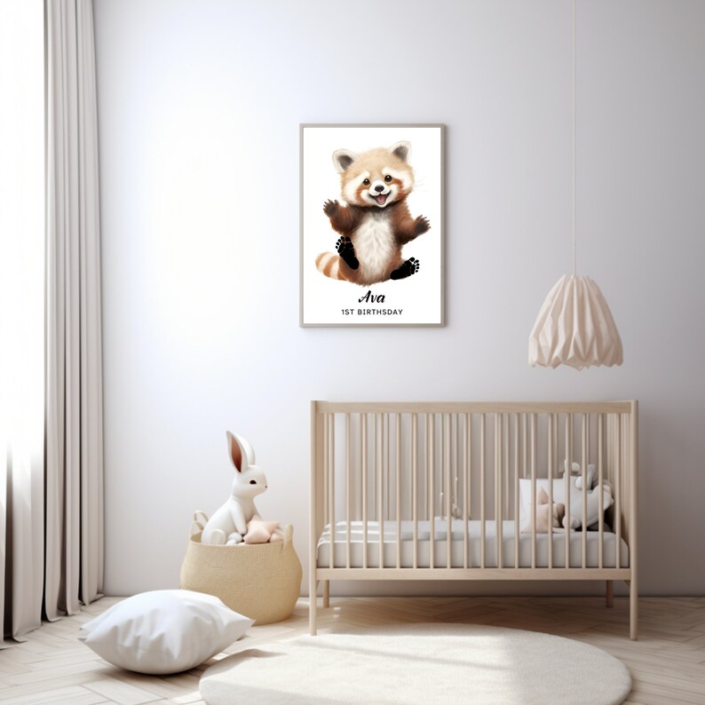 Red Panda Footprint Poster Personalized Nursery Wall Art - Etsy