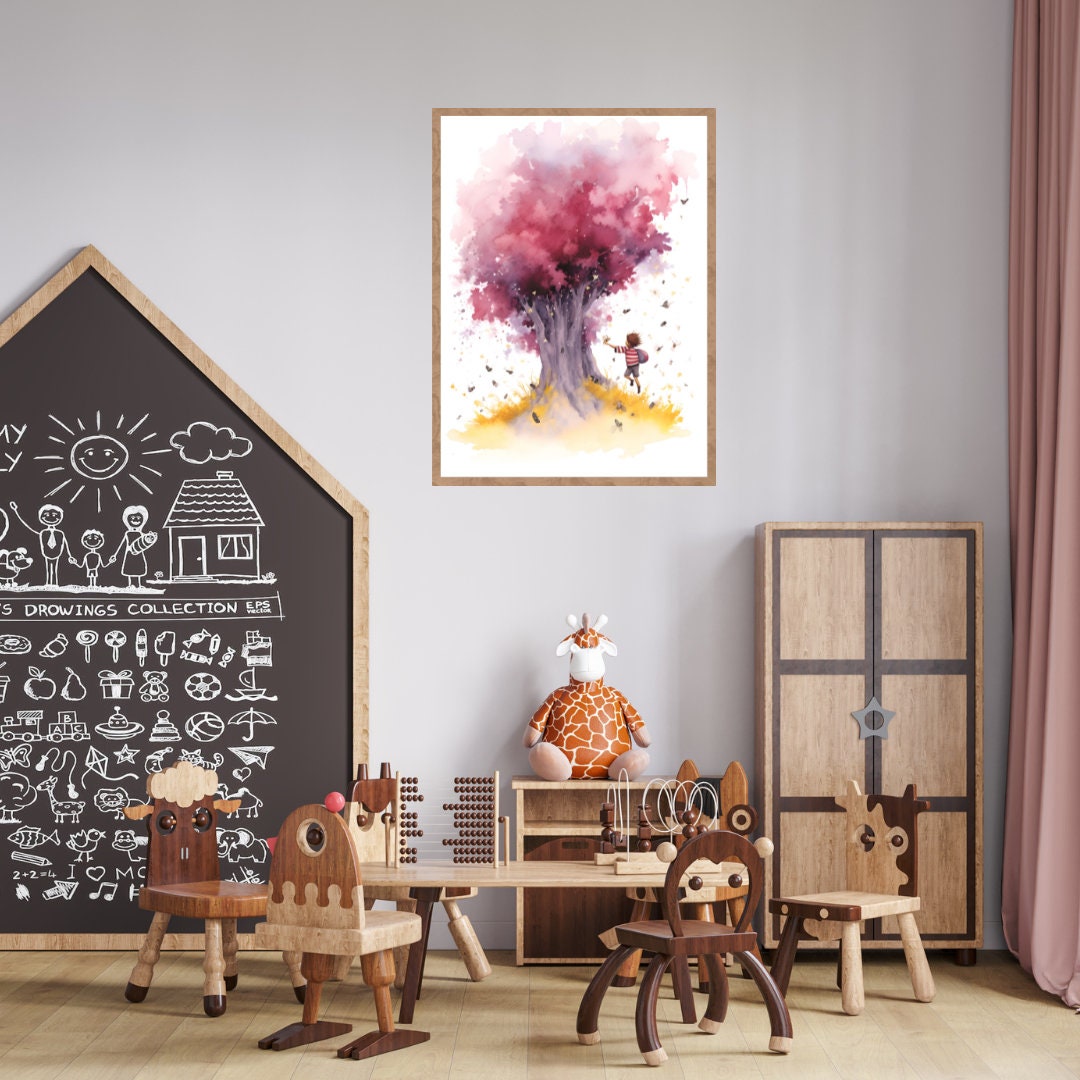 Curious Explorer Whimsical Boy Tree Kids Room Poster - Etsy