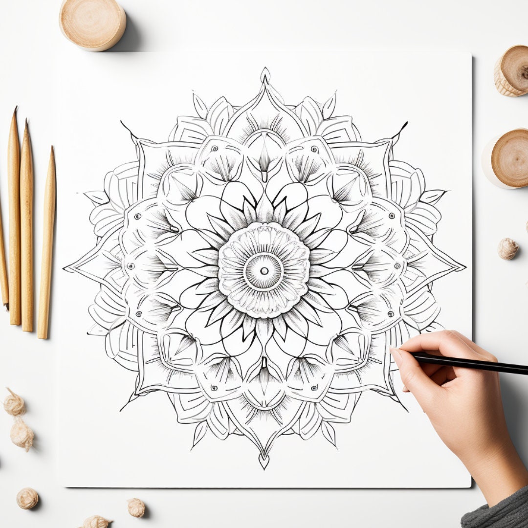 Florat Serenity Printable Adult Coloring Book Flowers - Etsy