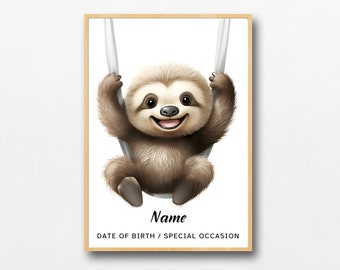 Red Panda Footprint Poster, Personalized Nursery Wall Art, Newborn Baby ...