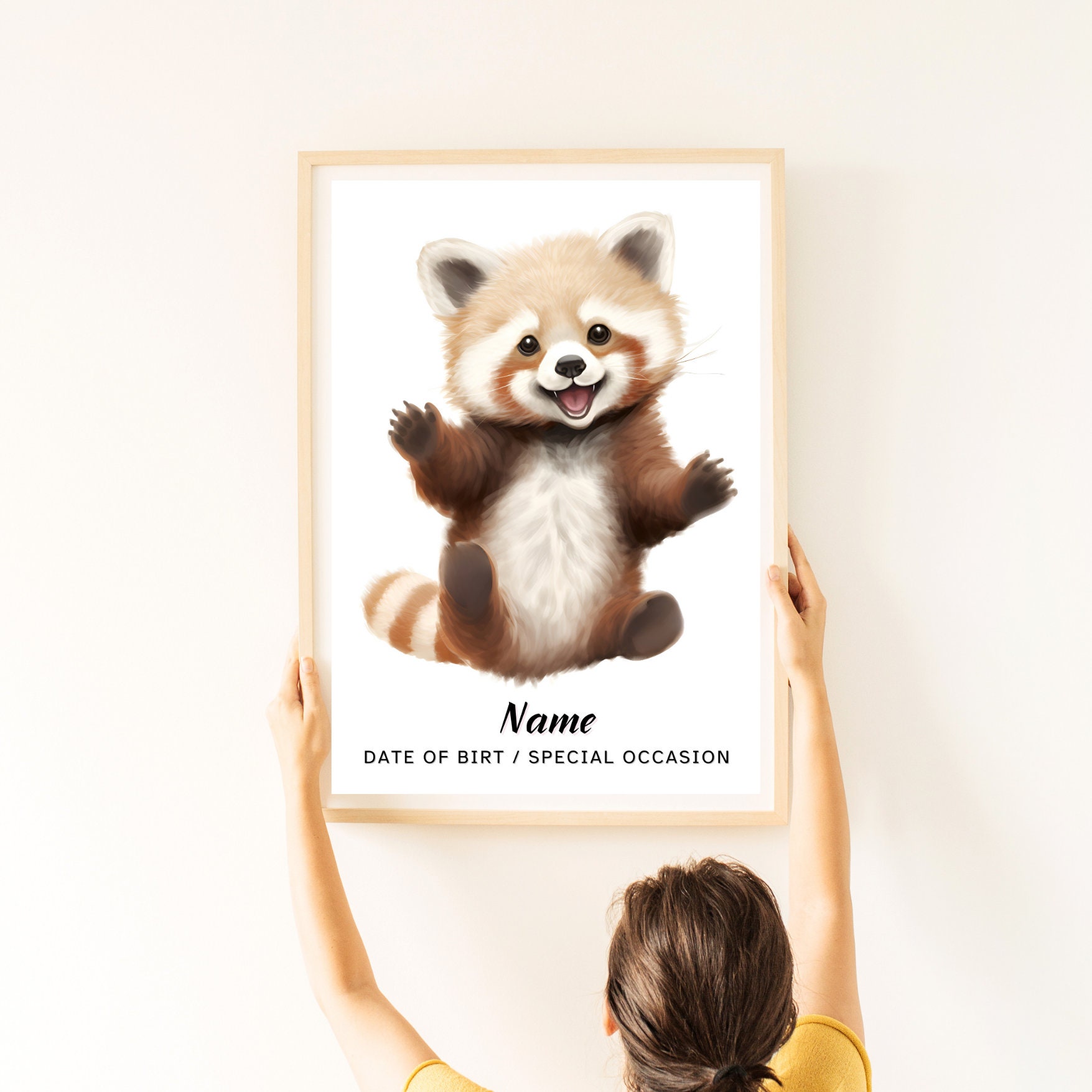 Red Panda Footprint Poster Personalized Nursery Wall Art - Etsy