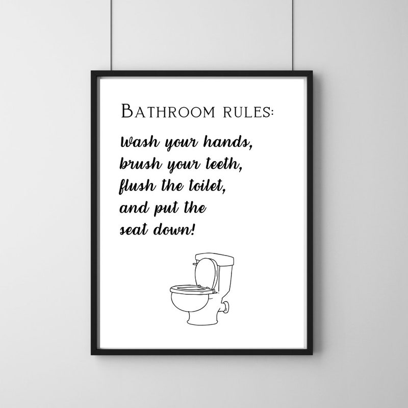Bathroom Etiquette Poster - Etsy