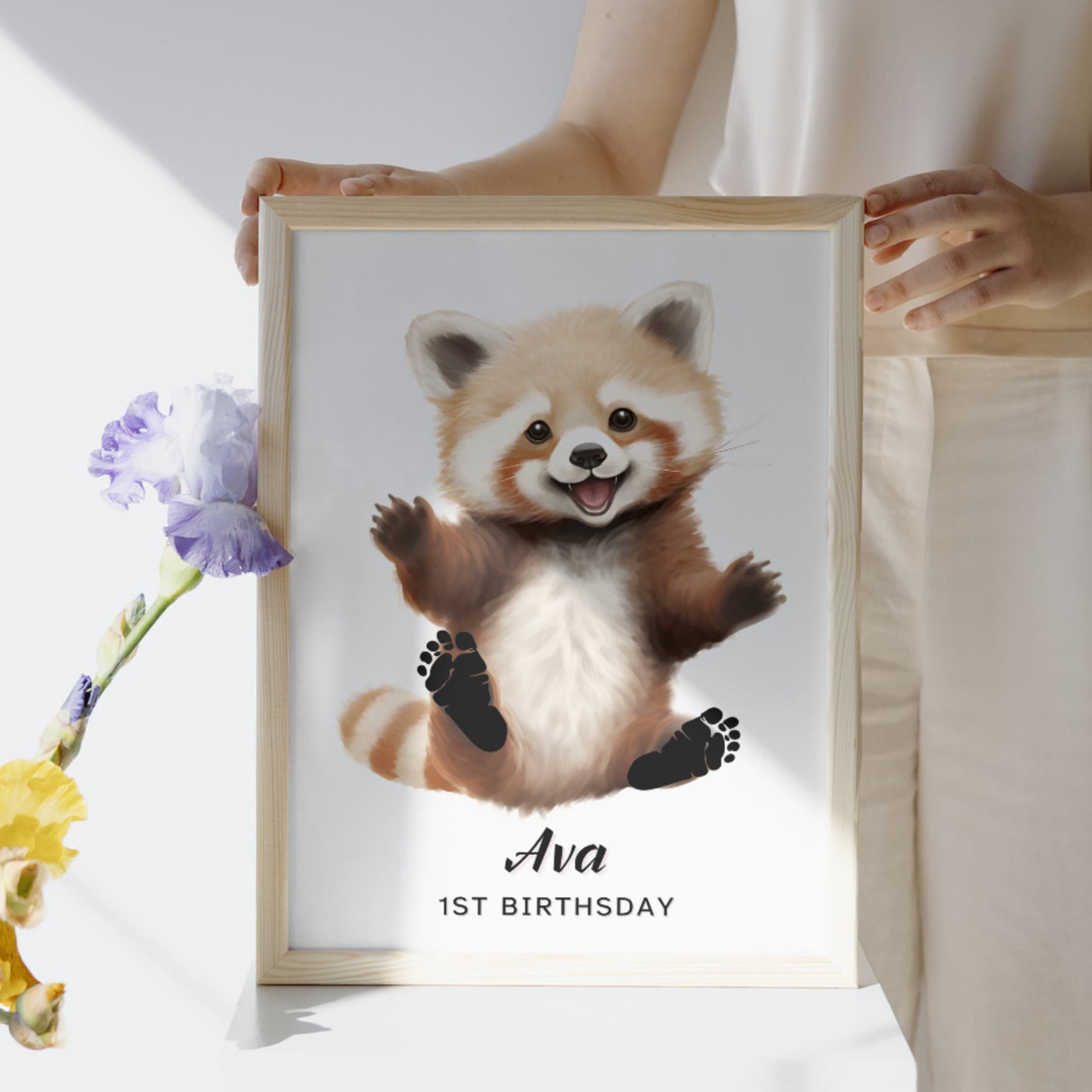 Red Panda Footprint Poster Personalized Nursery Wall Art - Etsy