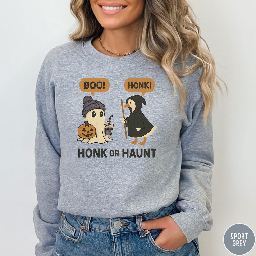 Halloween Ghost Death Grim Reaper Goose Spooky Halloween Sweatshirt ...
