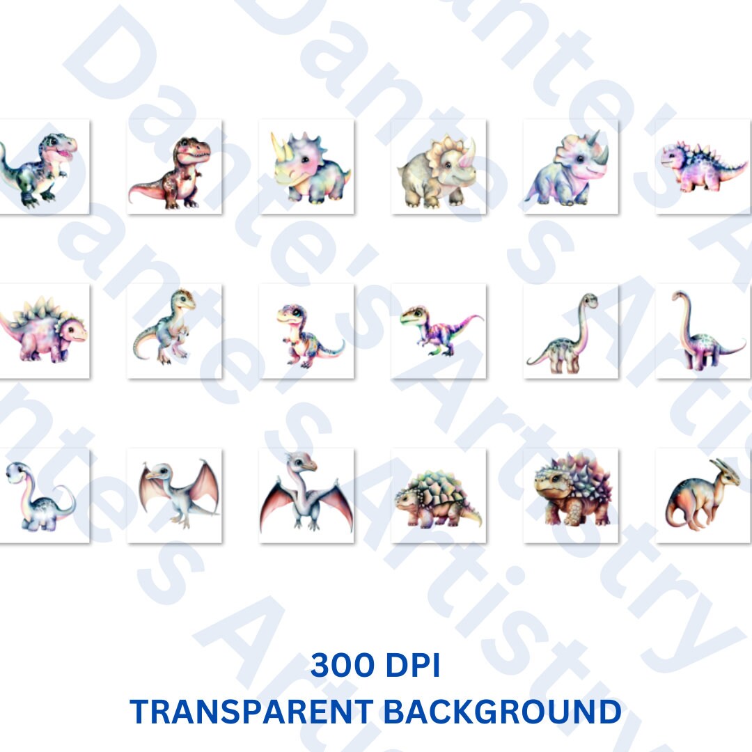 Dinosaur Clipart Explore Prehistoric Worlds T Rex Stegosaurus - Etsy