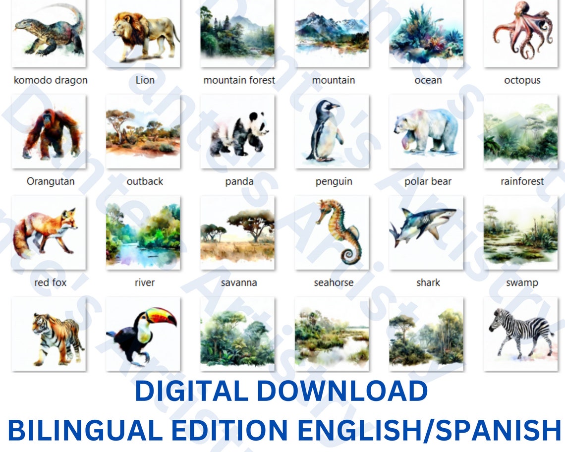 Educational Animal Habitat Cards Montessori Learning Fun Printable ...