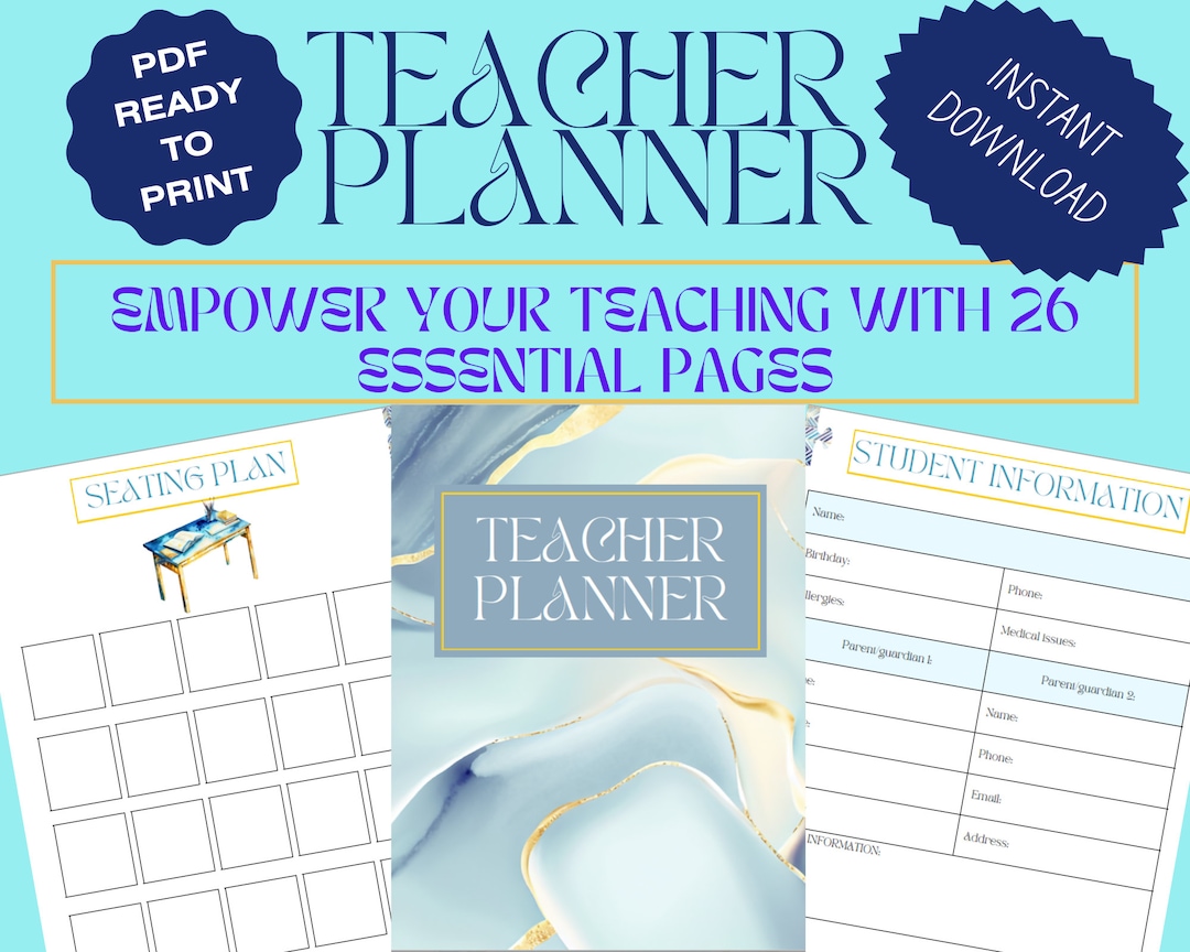 Printable Teacher Planner Classroom Organization Teacher Organizer ...