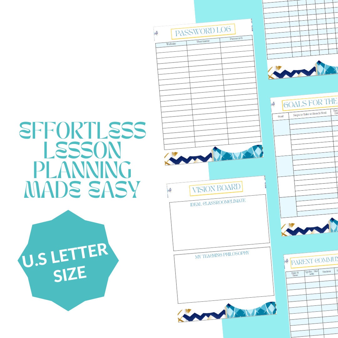Printable Teacher Planner Classroom Organization Teacher Organizer ...
