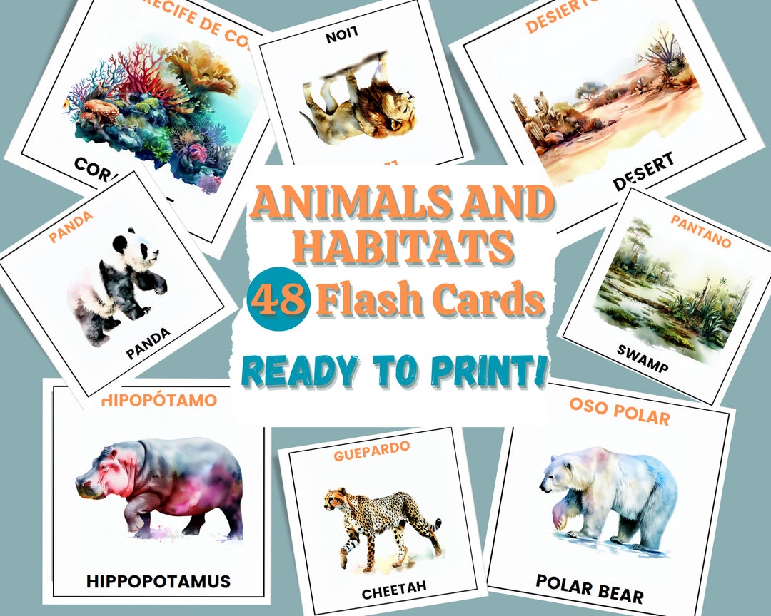 Educational Animal Habitat Cards Montessori Learning Fun Printable ...
