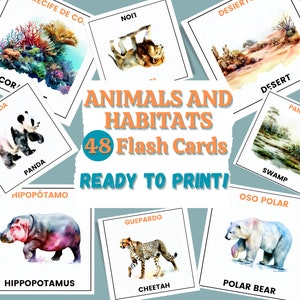 Educational Animal Habitat Cards Montessori Learning Fun Printable ...