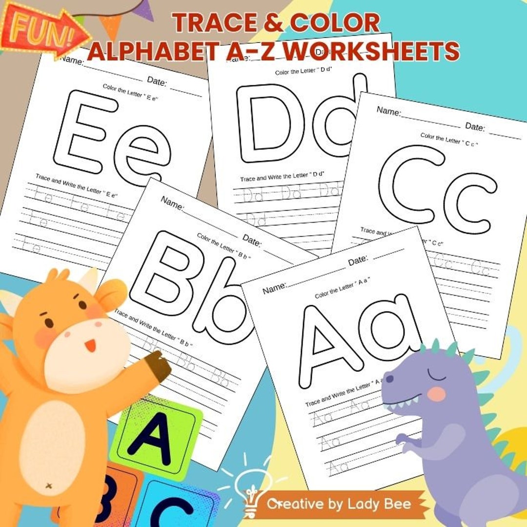 Letters A to Z, Alphabet Worksheets, Tracing, Early Education - Etsy