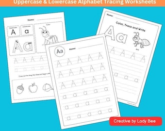 Early Educational Alphabet Tracing Worksheets, A to Z, Letter Practice ...