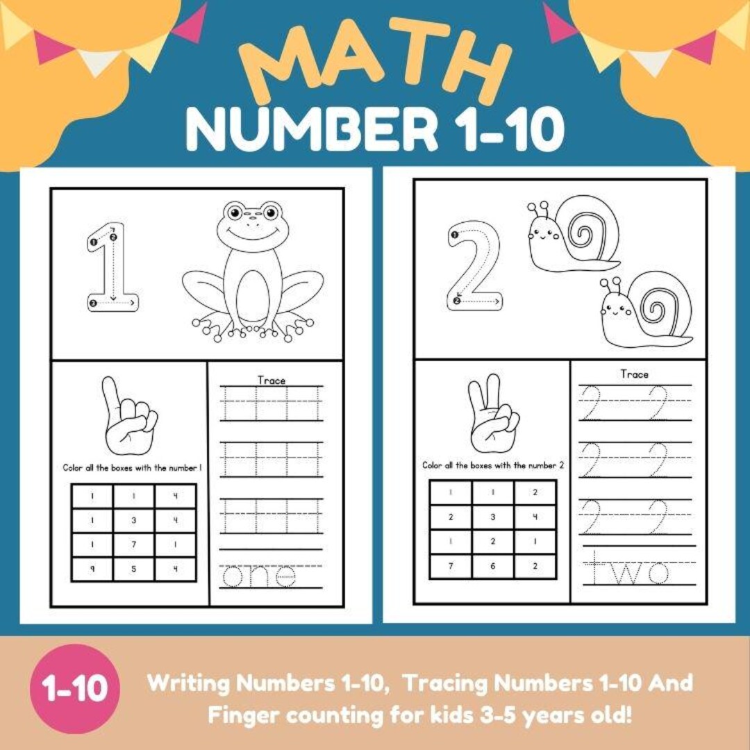 Number 1-10 for Kids 3-5 Years Old - Etsy