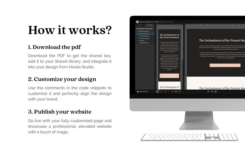 Showit Template Website Cursor Sparkle Stars Magic Effect: Code Snippet 100% Custom Instant ...