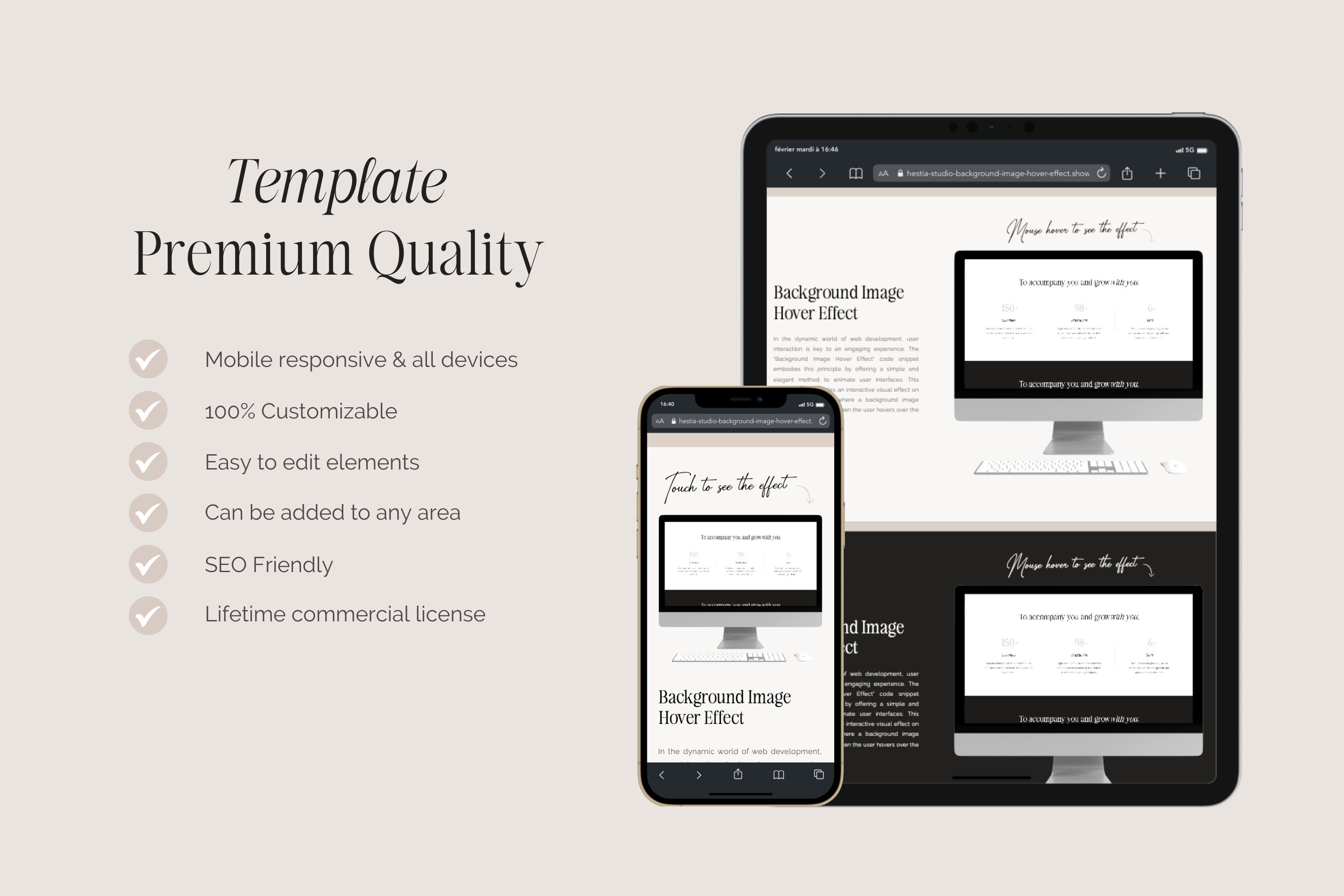 Image Hover Scrolling Effect Add-on Showit Embed Code: 1 Canvas of Mouseover Dynamic Full Custom ...