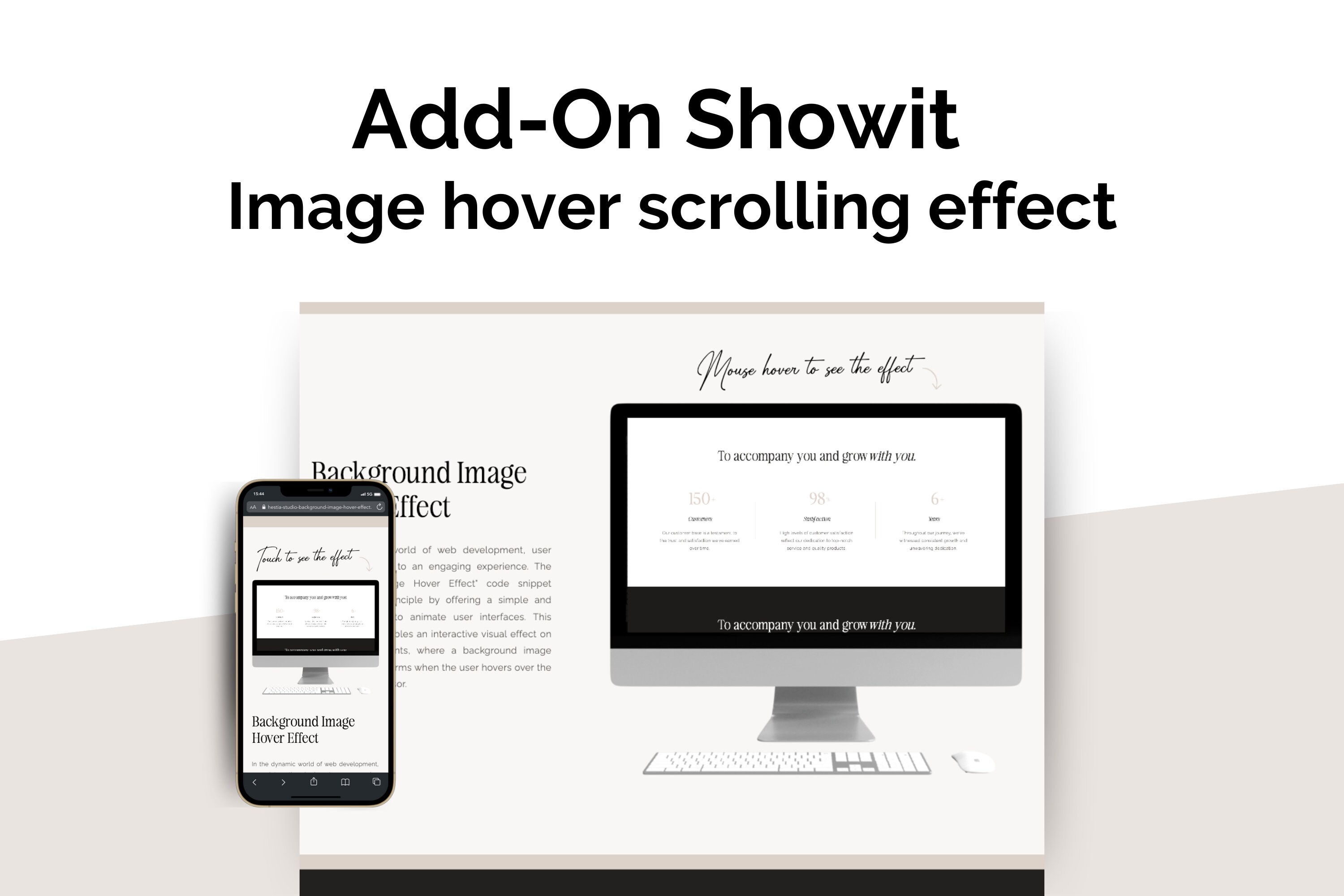 Image Hover Scrolling Effect Add-on Showit Embed Code: 1 Canvas of Mouseover Dynamic Full Custom ...