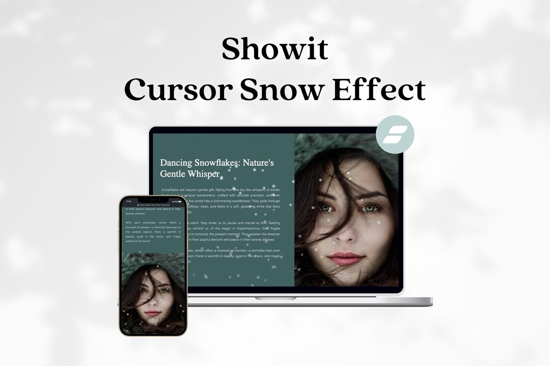 Showit Template Website Cursor Snow Magic Effect: Code Snippet 100% Custom Instant Download ...