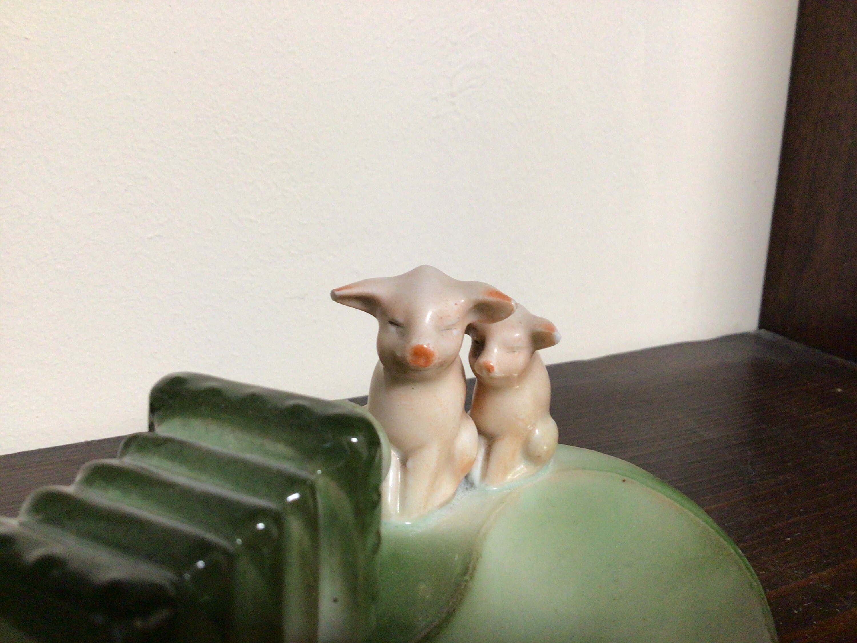 Unusual Antique Pink Pig Fairing Two Photographer Piggies With a Camera ...