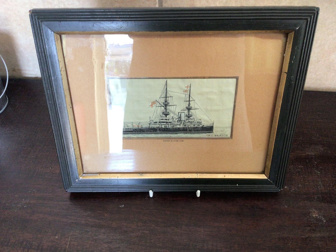Beautiful Ship Stevengraph Showing H.M.S Majestic - Etsy