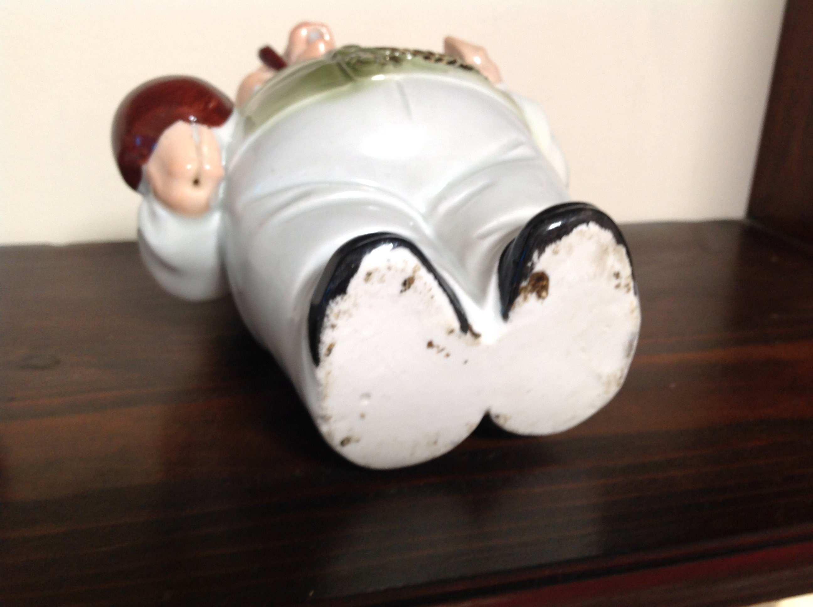 Fantastic Large Antique German Porcelain Bowling , Smoking Pink Pig ...