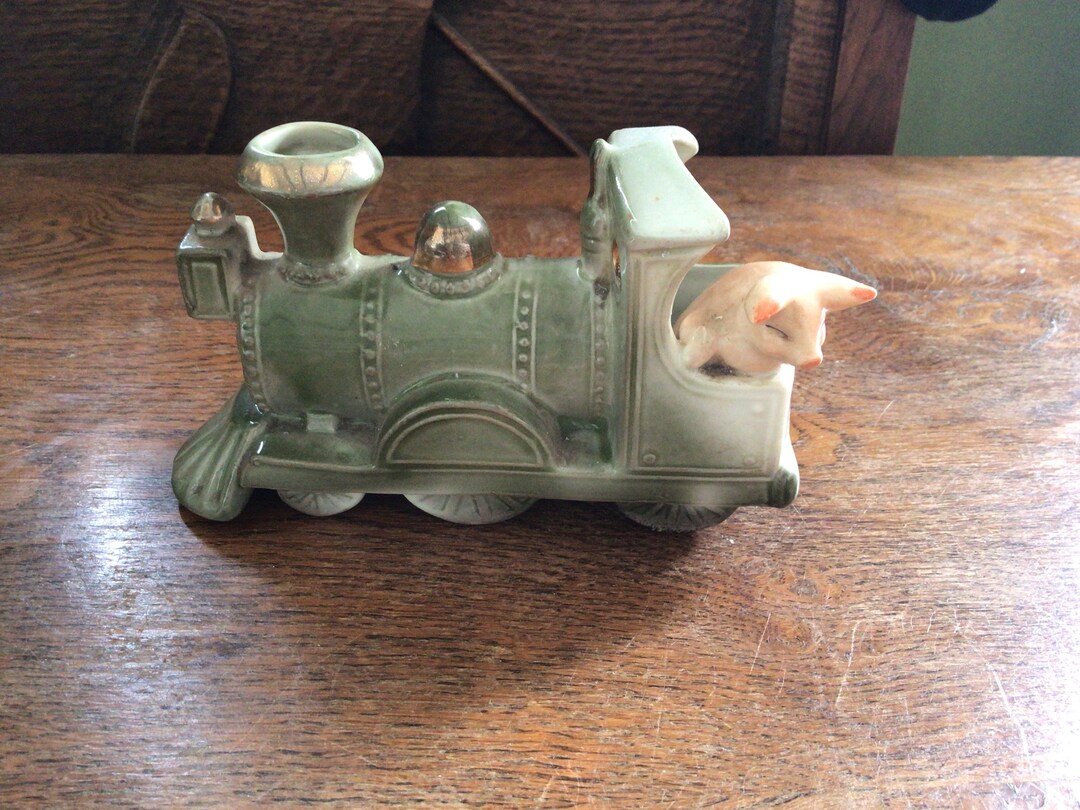 Antique German Pink Pig Fairing Piggy in the Train. - Etsy